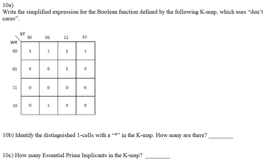 Solved 10a) Write the simplified expression for the Boolean | Chegg.com
