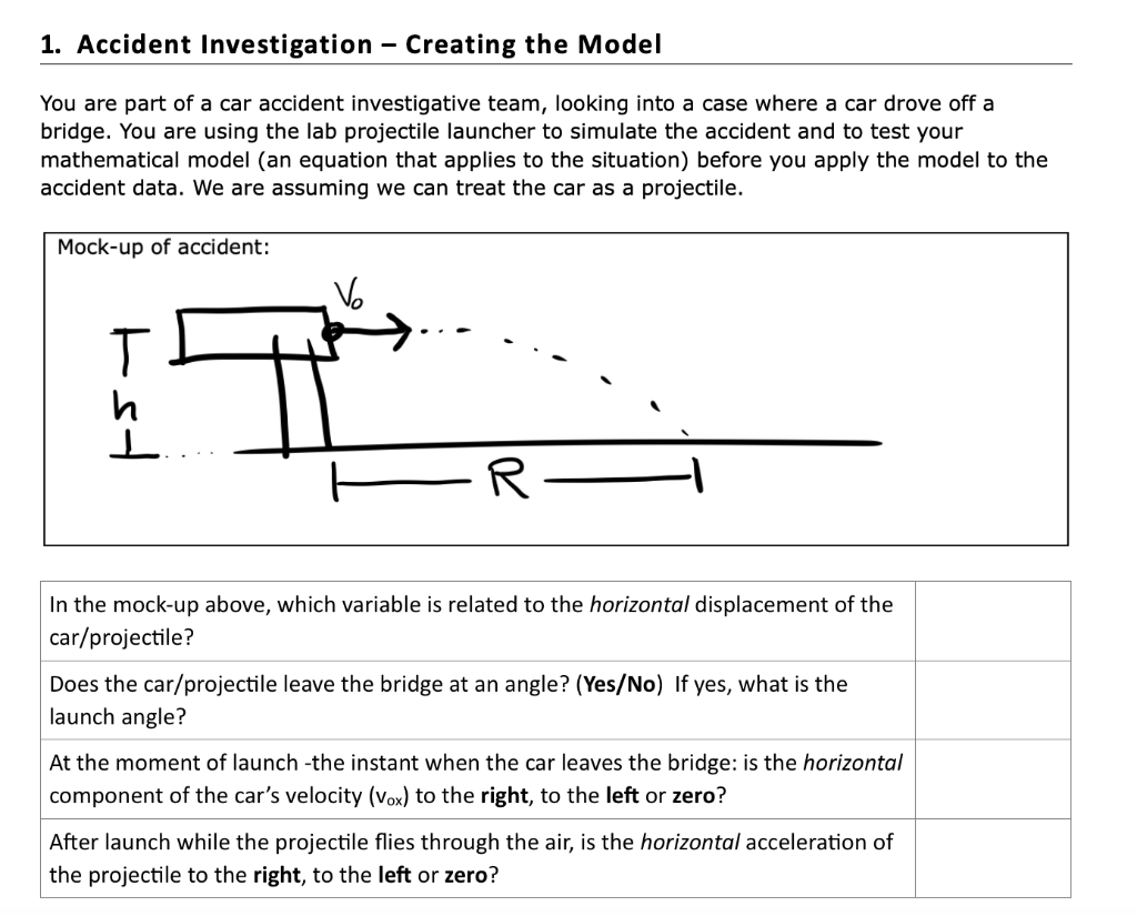 Solved PHYS 110 Lab #4: Projectile Motion The big idea: | Chegg.com