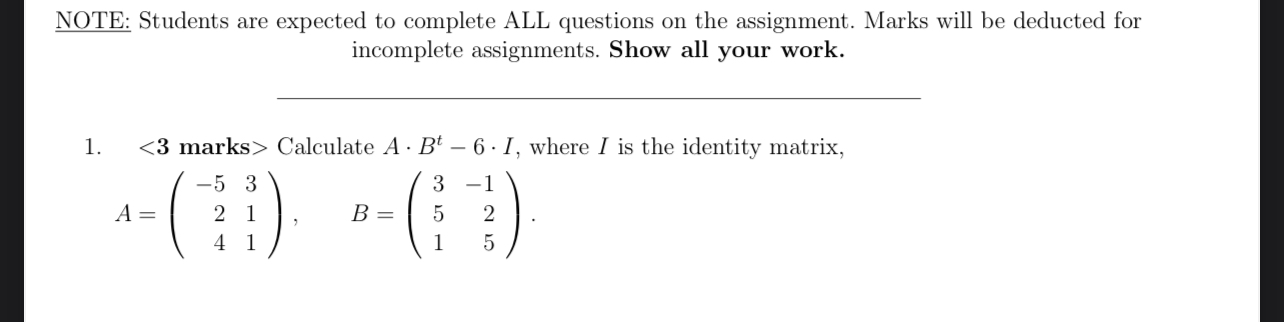 Solved NOTE: Students are expected to complete ALL questions | Chegg.com