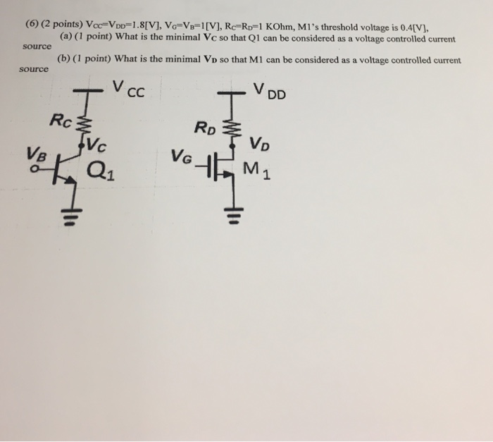 Solved (6) (2 points) Voc=Voo=1.8[V], Vo-vEpl [V], Re-RD-1 | Chegg.com