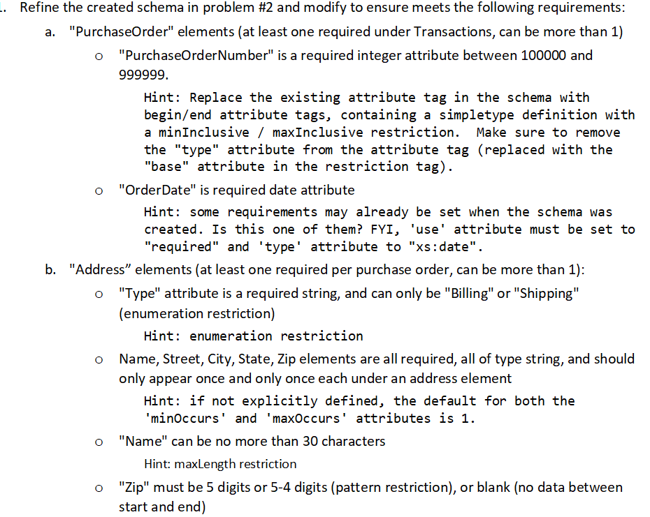 Solved efine the created schema in problem \#2 and modify to | Chegg.com