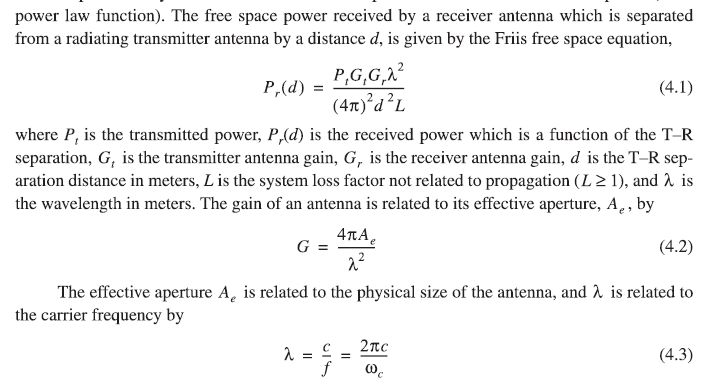 power law function). The free space power received by | Chegg.com