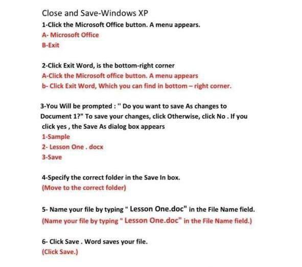 Close and Save Windows XP 1-Click the Microsoft | Chegg.com