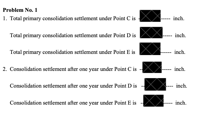 Solved Problem No. 1 1. Total primary consolidation | Chegg.com