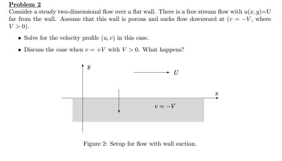 Solved Problem 2 Consider a steady two-dimensional flow over | Chegg.com
