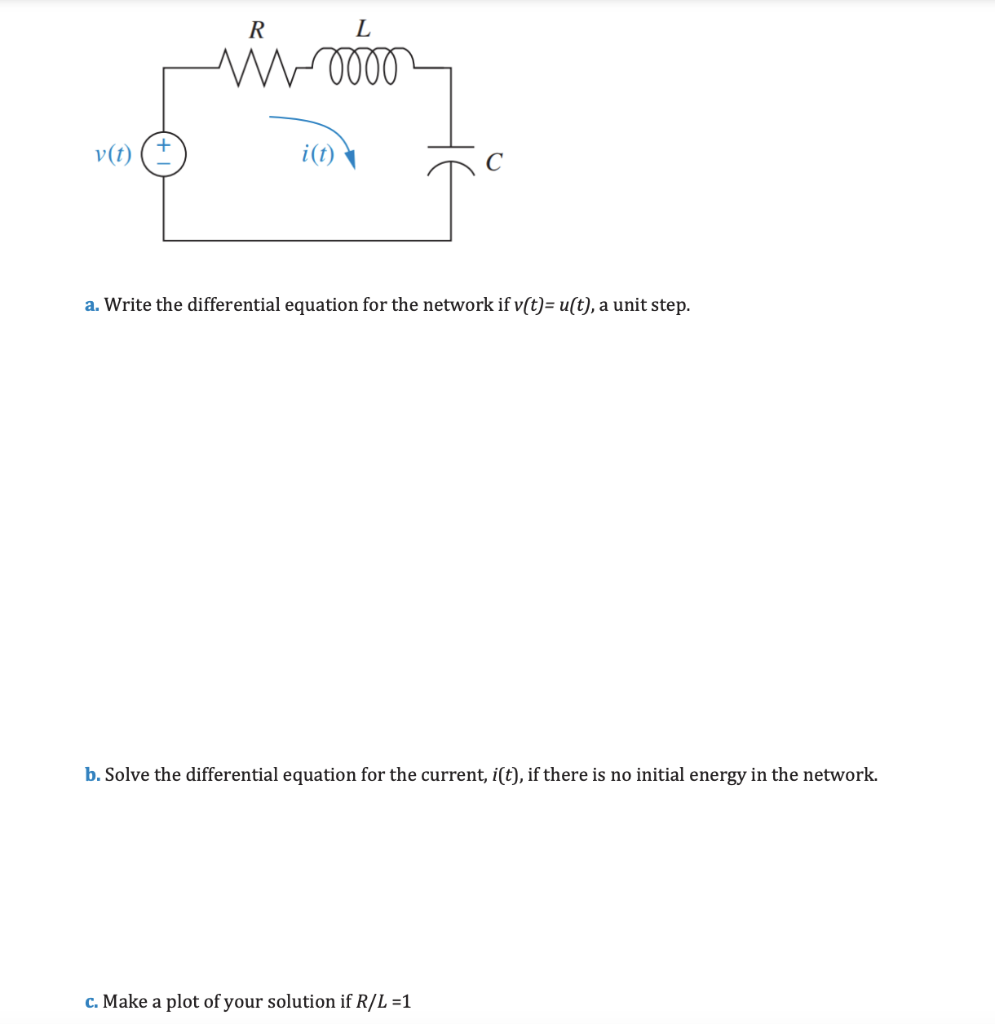 Solved a. Write the differential equation for the network if | Chegg.com