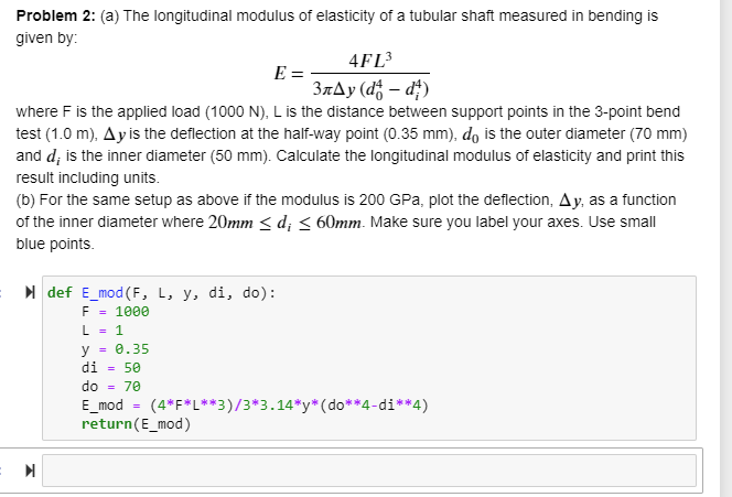 Solved Why is python not giving me the calculation? this is | Chegg.com