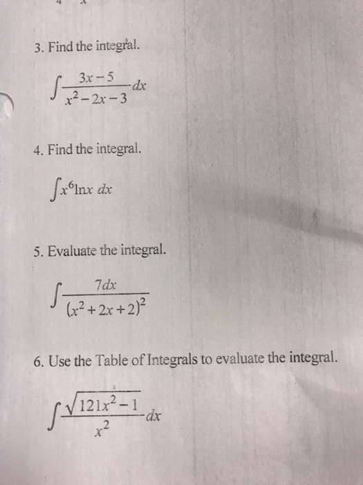 Solved 3. Find the integral. x2-2x-3 4. Find the integral. | Chegg.com