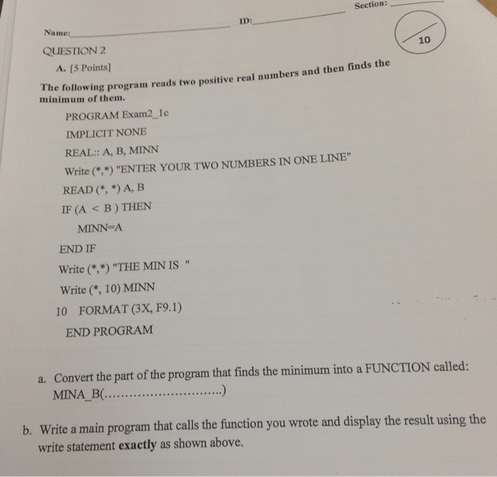 Solved pls solve this question about fortran program as soon | Chegg.com