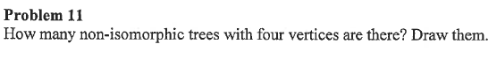 Solved Problem 11 How many non-isomorphic trees with four | Chegg.com