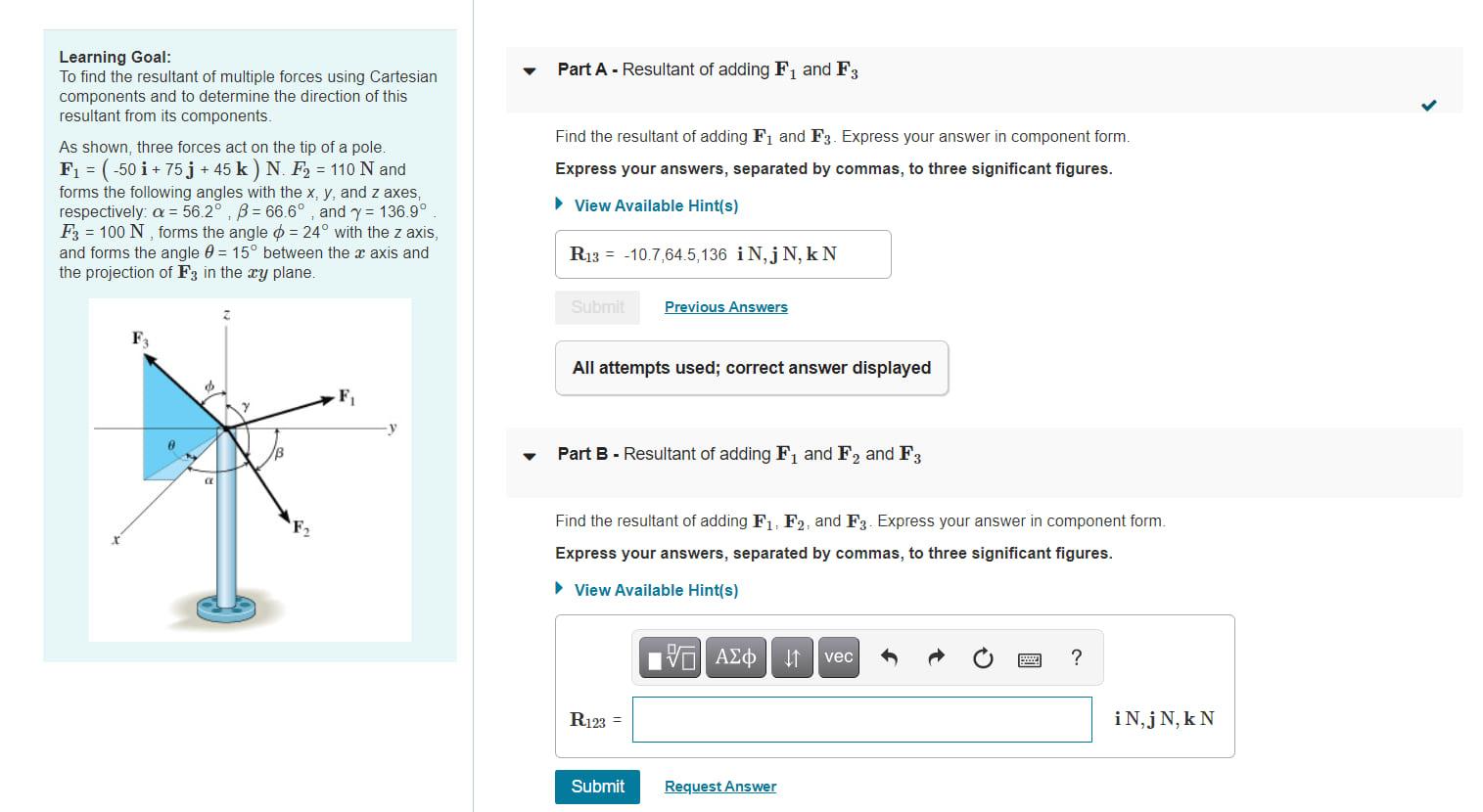 Solved Part C - Direction of a resultant Learning Goal: To | Chegg.com
