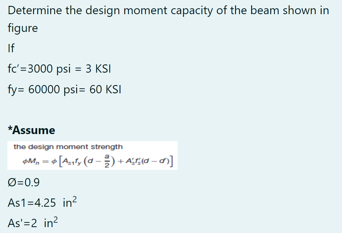 Solved Determine the design moment capacity of the beam | Chegg.com