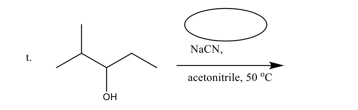 Solved NaCN, t. acetonitrile, 50 °C OH | Chegg.com