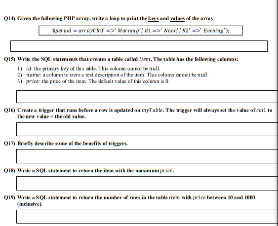 Solved Q14) Given the following PHP array, write a loop to | Chegg.com
