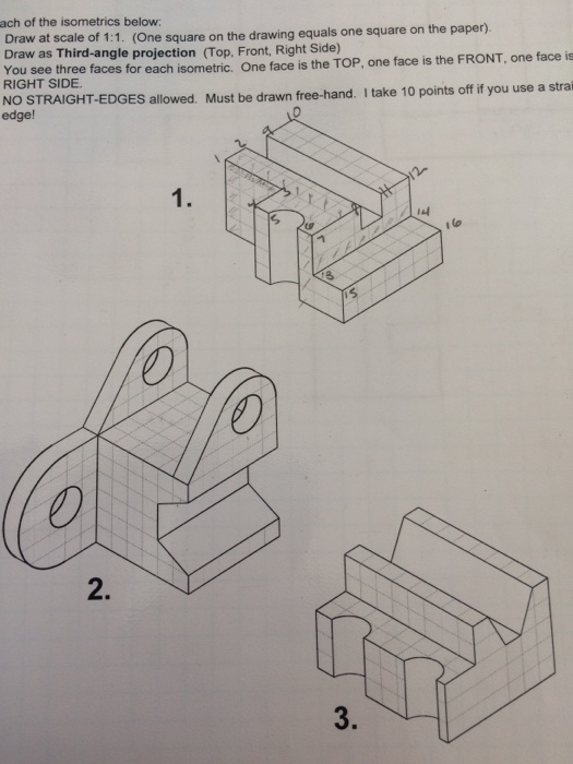 Solved Please show the orthographic projections (top, front, | Chegg.com