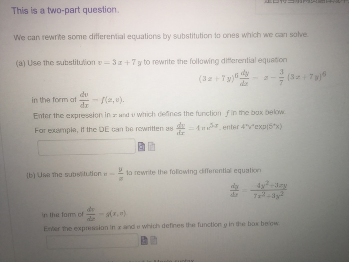 Solved This is a two-part question. We can rewrite some | Chegg.com