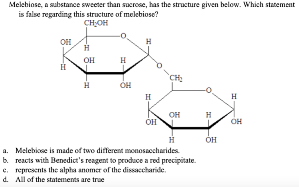 Solved Which monosaccharide is a ketotetrose? A) СН,ОН 0 | Chegg.com