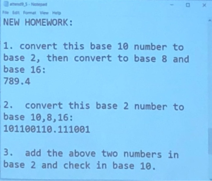 Solved NEW HOMEWORK 1. convert this base 10 number to base | Chegg.com