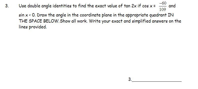 Solved Use double angle identities to find the exact value | Chegg.com
