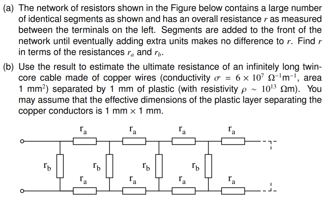 Solved (a) The network of resistors shown in the Figure | Chegg.com