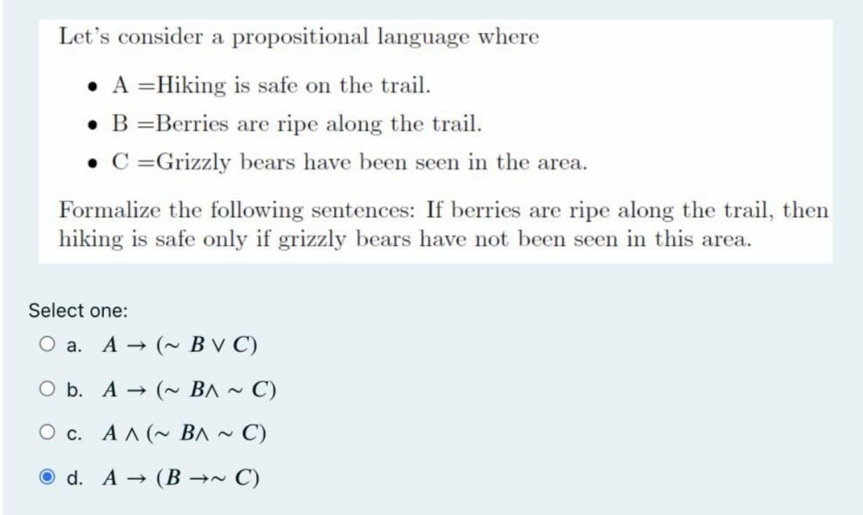 Solved Let's consider a propositional language where • A | Chegg.com