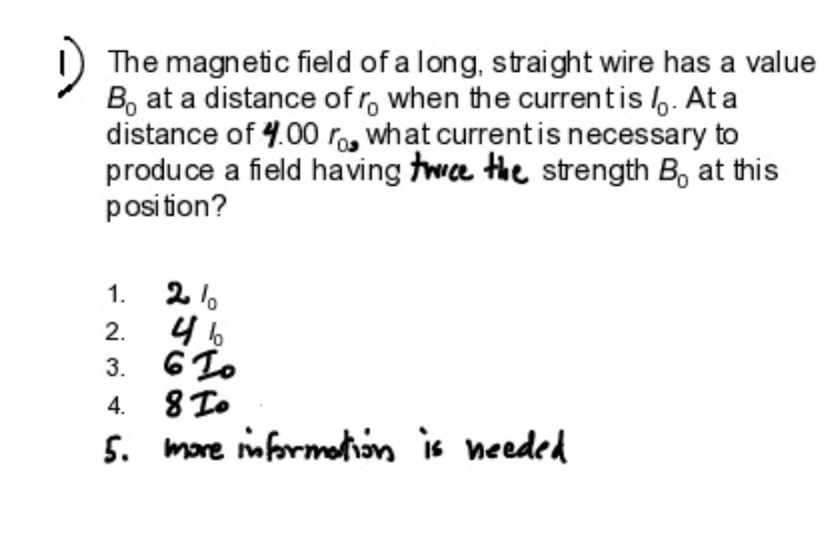 [Solved]: 1) The magnetic field of a long, straight wire ha