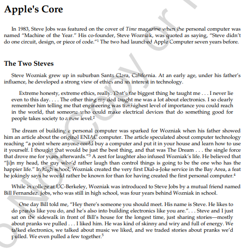 Solved Apple's Core In 1983, Steve Jobs was featured on the | Chegg.com