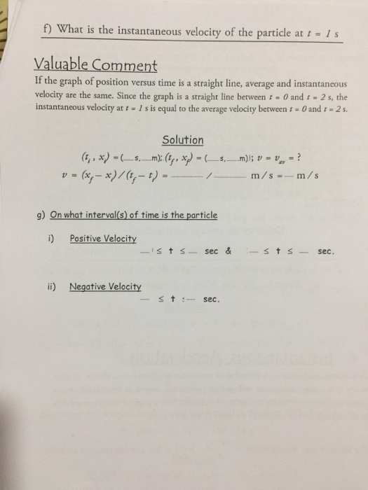 Solved 4. Instantaneous Velocity & Speed Instantancous | Chegg.com