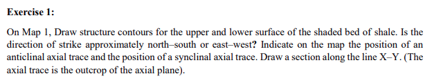 Solved On Map 1, Draw structure contours for the upper and | Chegg.com