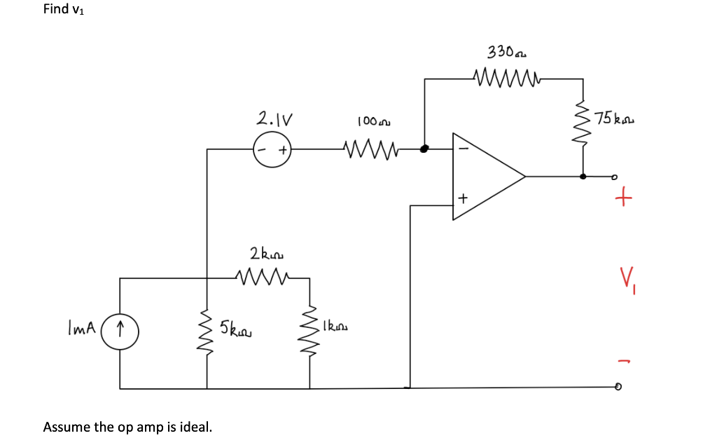 Solved Find V1 33000 mumu 2.1V 100 : 75 kuna ww + + 2kw VI | Chegg.com