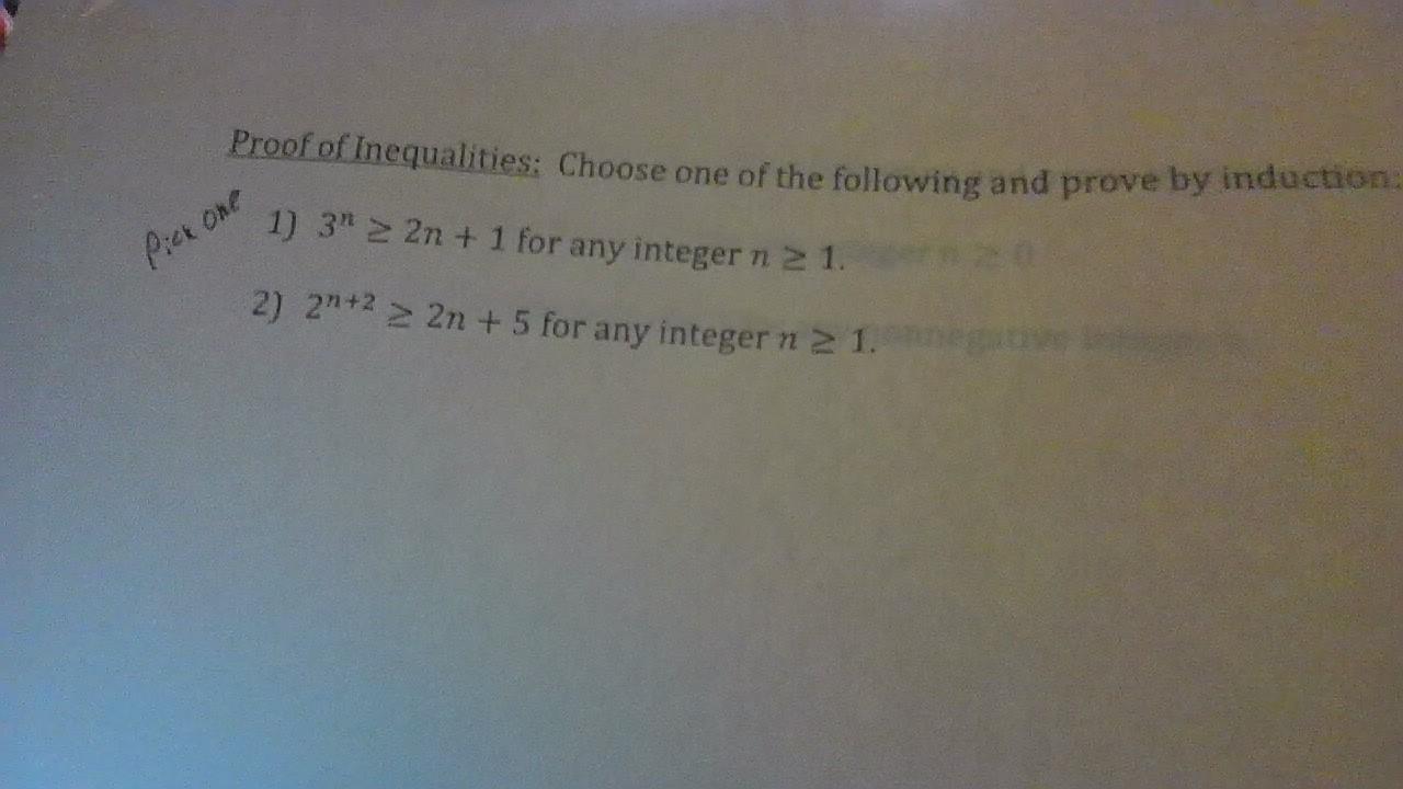 Solved Proof of Inequalities: Choose one of the following | Chegg.com