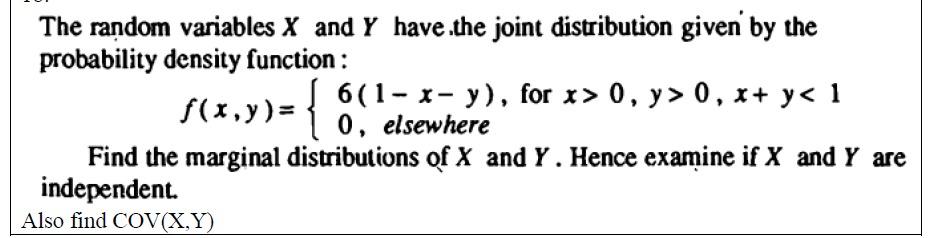 Solved The random variables X and Y have the joint | Chegg.com