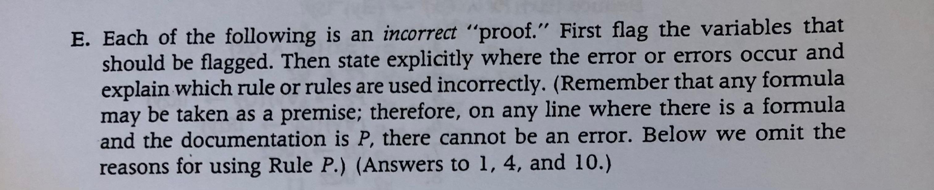 Solved E. Each of the following is an incorrect "proof." | Chegg.com
