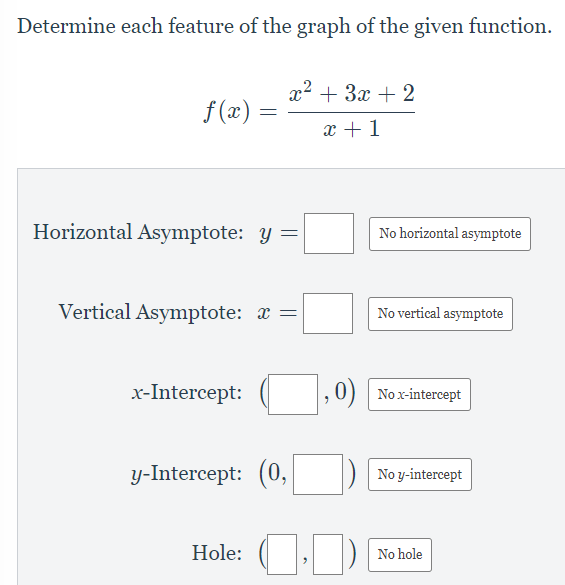 Solved Determine each feature of the graph of the given | Chegg.com