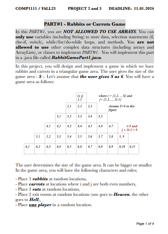 Solved PART#1 - ﻿Rabbits or Carrots GameIn this PART#1, ﻿you | Chegg.com