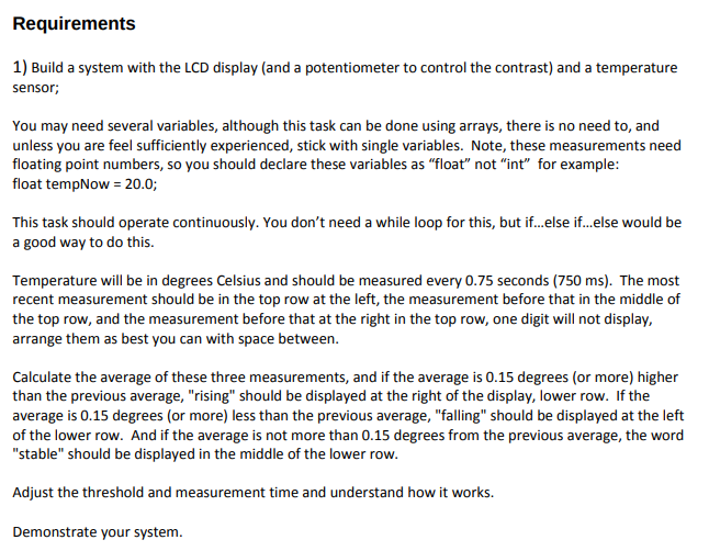Solved You will need an Arduino with the LCD display, | Chegg.com