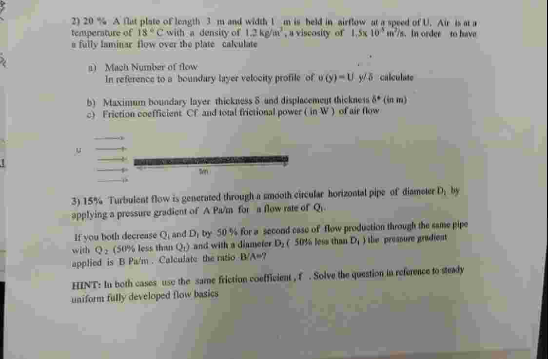 20% ﻿A llat plate of ﻿longits 3 m ﻿and width 1 m is | Chegg.com