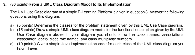 Solved 3. (30 points) From a UML Class Diagram Model to Its | Chegg.com