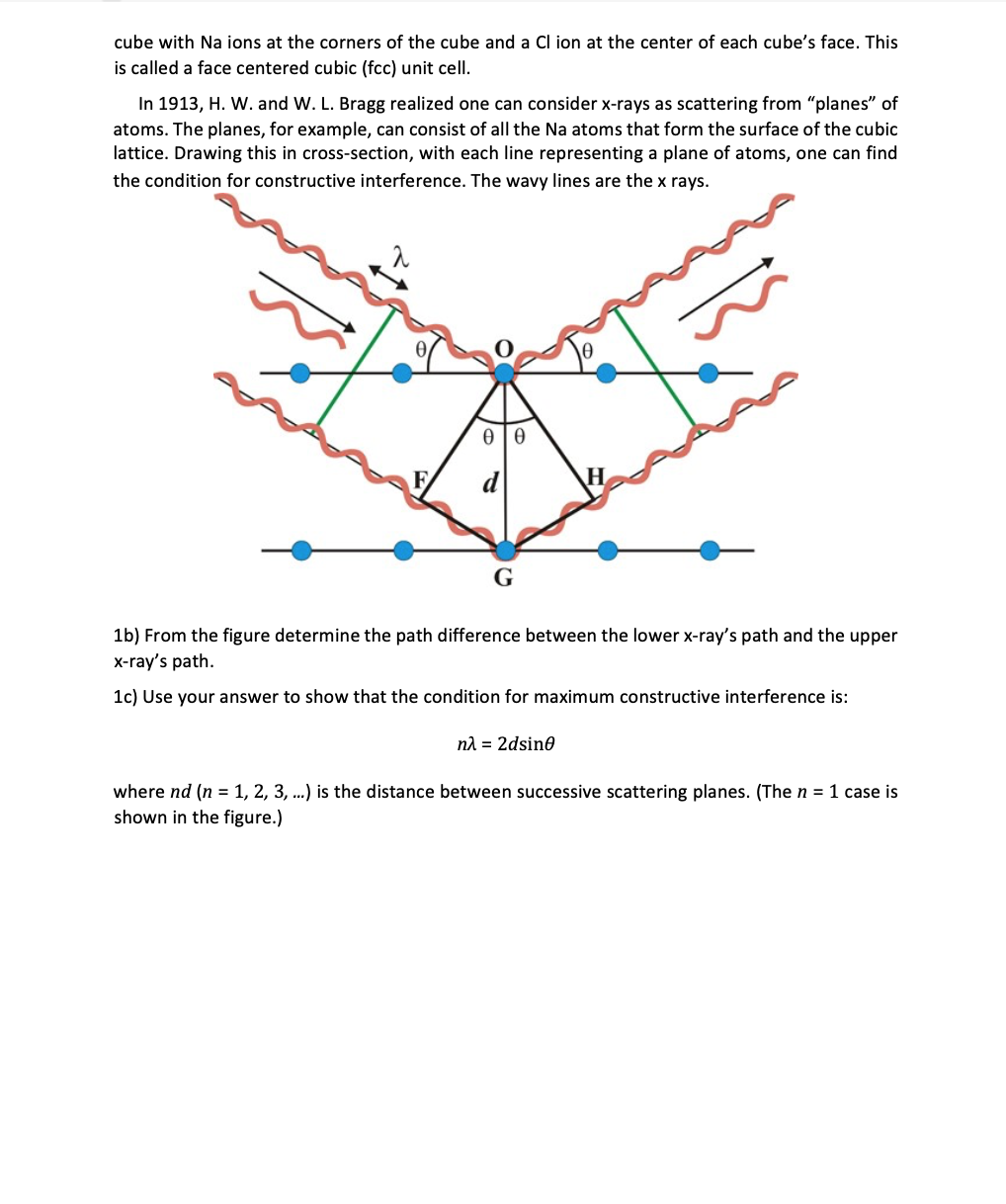 Solved X-RAY DIFFRACTION (BRAGG SCATTERING) Bragg's law | Chegg.com