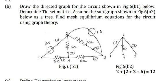 Solved (b) Draw the directed graph for the circuit shown in | Chegg.com