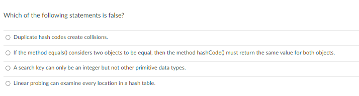 Solved Which of the following statements is false? Duplicate | Chegg.com