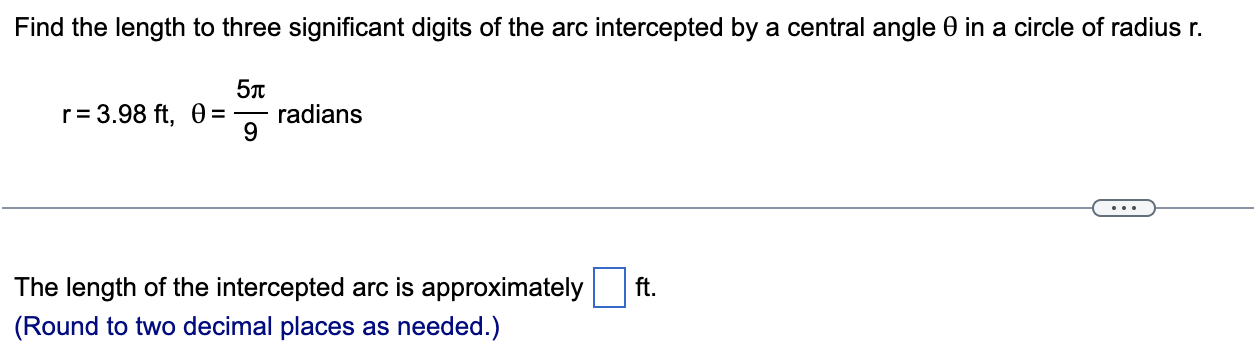Solved Find the length to three significant digits of the | Chegg.com
