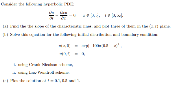 Consider the following hyperbolic PDE: | Chegg.com