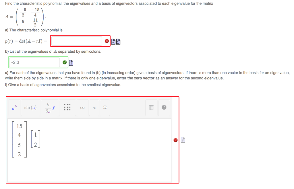 Solved Find the characteristic polynomial, the eigenvalues | Chegg.com