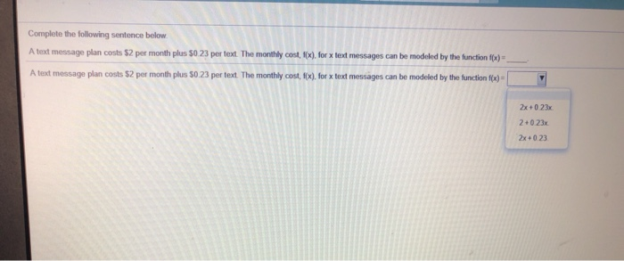 Solved Complete the following sentence below A text message | Chegg.com