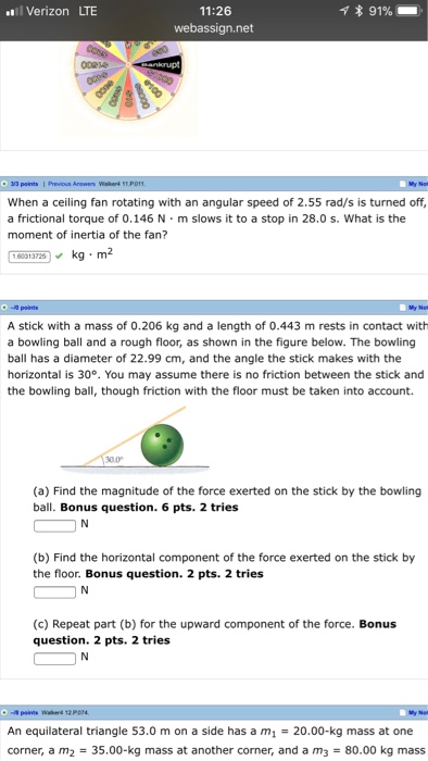 Solved Verizon LTE 11:26 * 91%- 00214 kkrupt My No When a | Chegg.com