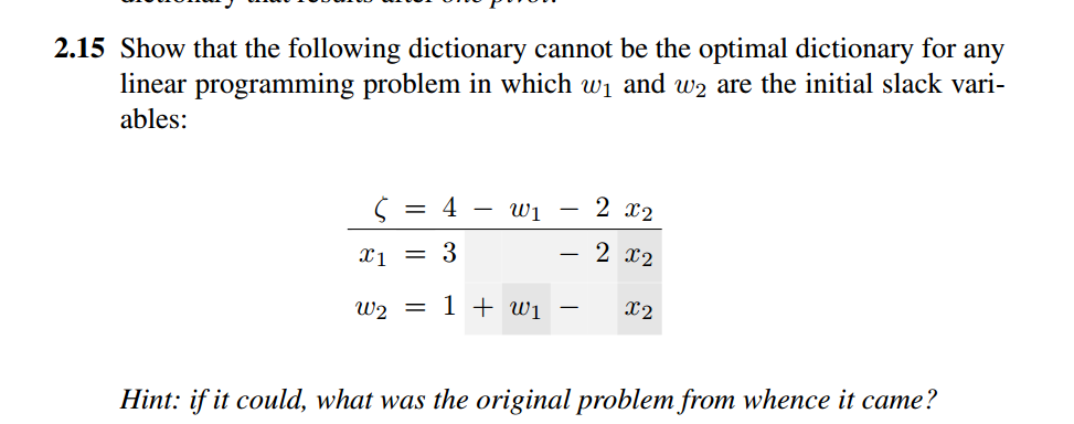 2.15 Show that the following dictionary cannot be the | Chegg.com