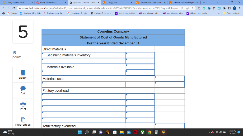 Solved f S DeVry Student Portal → C | Chegg.com