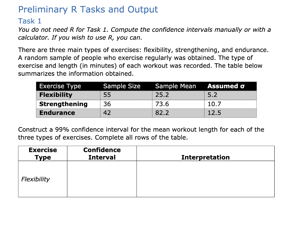 Solved Preliminary R Tasks And Output Task 1 You Do Not Need 