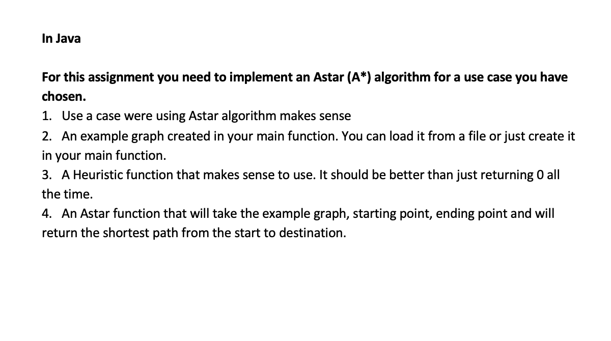 Solved In Java For this assignment you need to implement an | Chegg.com